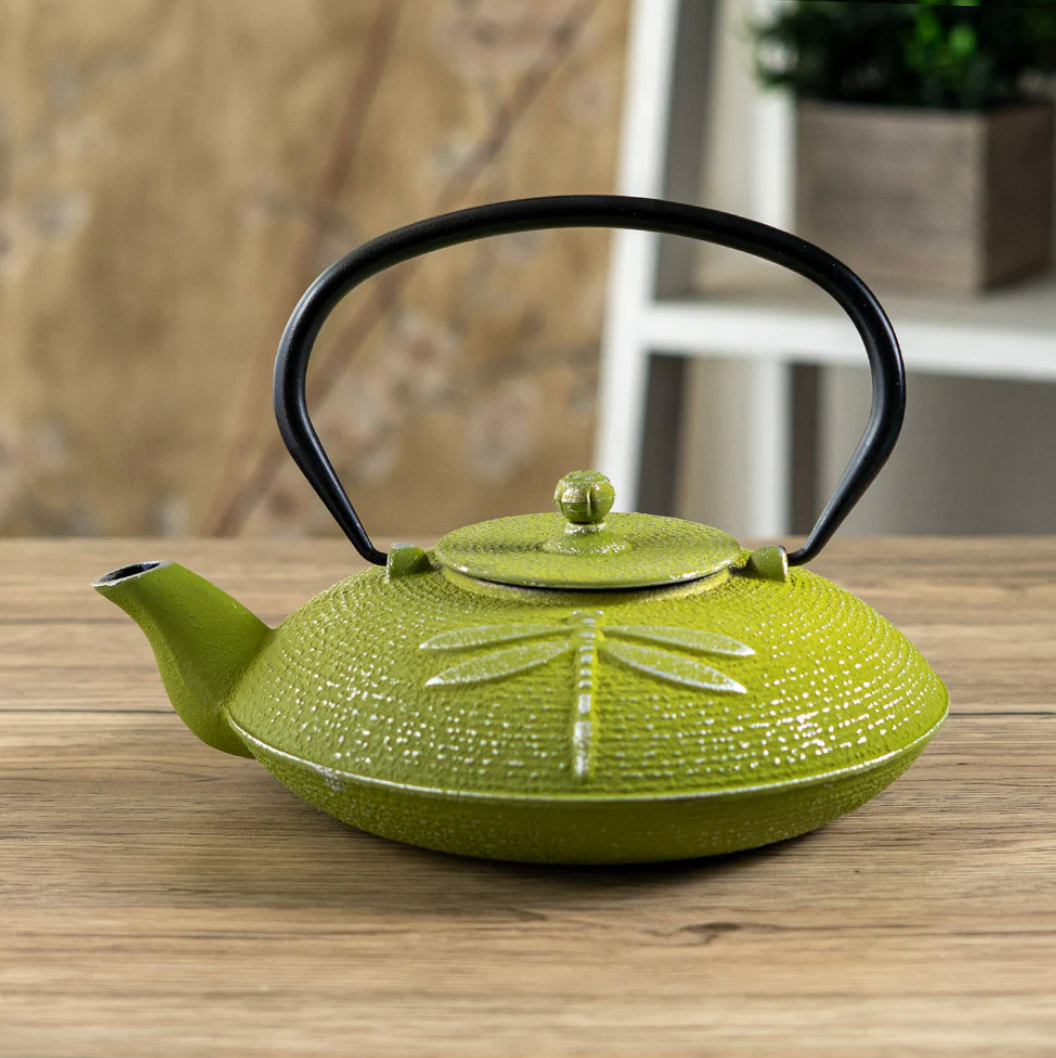 Green Dragonfly Design 37oz Cast Iron Tea Pot by Urbban Tokyo – The Tea Lab