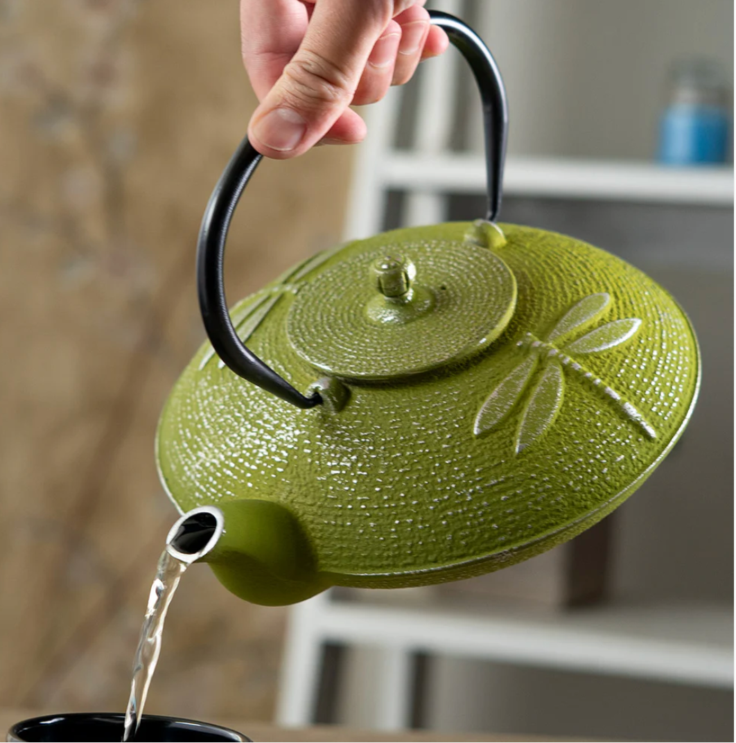 Green Dragonfly Design 37oz Cast Iron Tea Pot by Urbban Tokyo – The Tea Lab