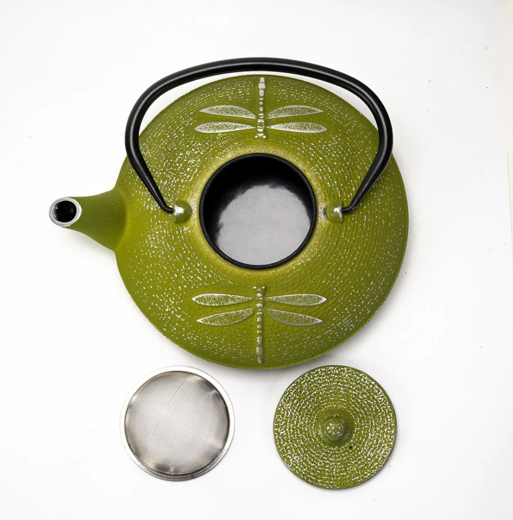 Green Dragonfly Design 37oz Cast Iron Tea Pot by Urbban Tokyo – The Tea Lab
